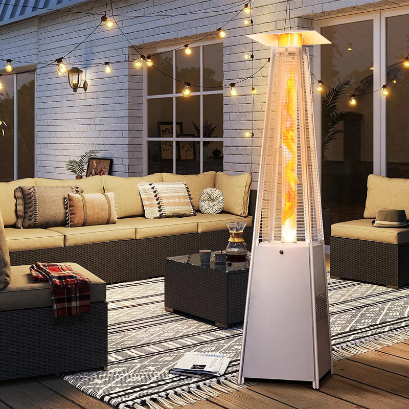 Lausaint Home 48000 BTU Pyramid Propane Standing Patio Outdoor Heater ...