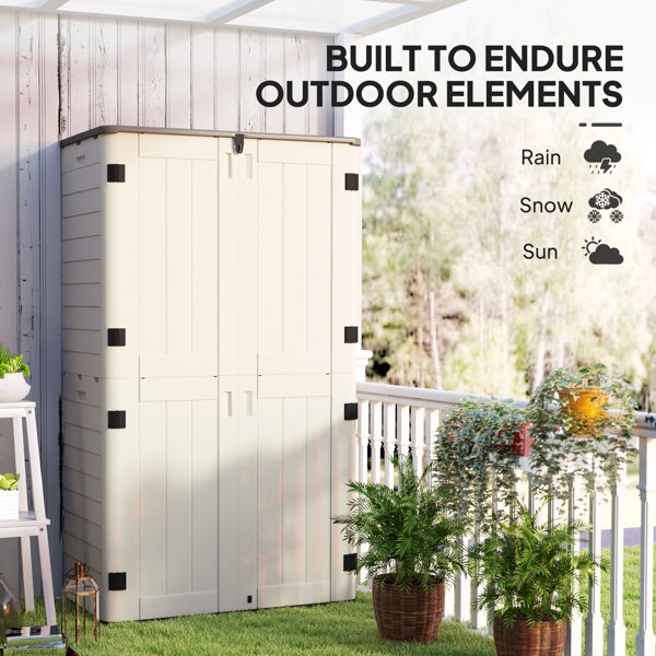 Outsunny 368 Gallon Storage Cabinet with Openable Top and Lockable ...