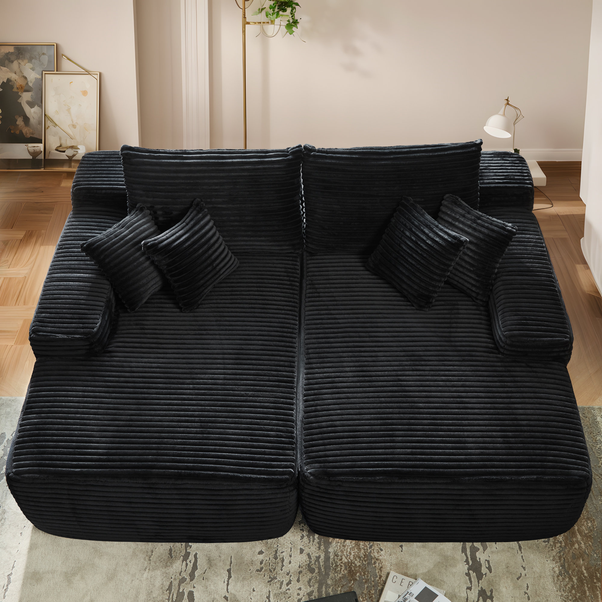 Mercer41 Méridienne modulaire surdimensionnée double de 81 po avec ...