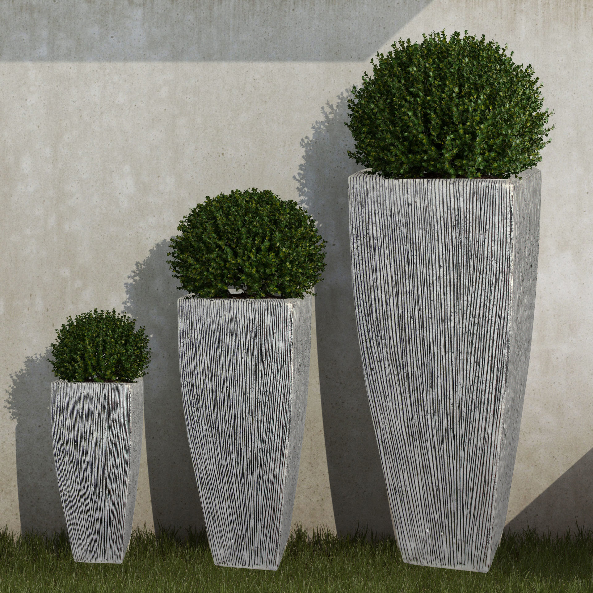 Dakota Fields Herculaneum 3-Piece Self Watering Stone Pot Planter Set ...