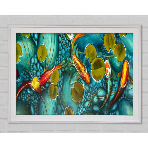 Haus am Meer Koi Fish Pond Painting Framed Print | Wayfair.de