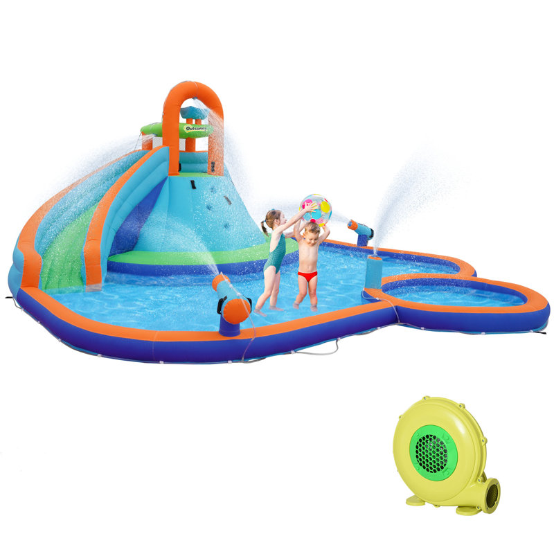 backyard inflatable pool with slide