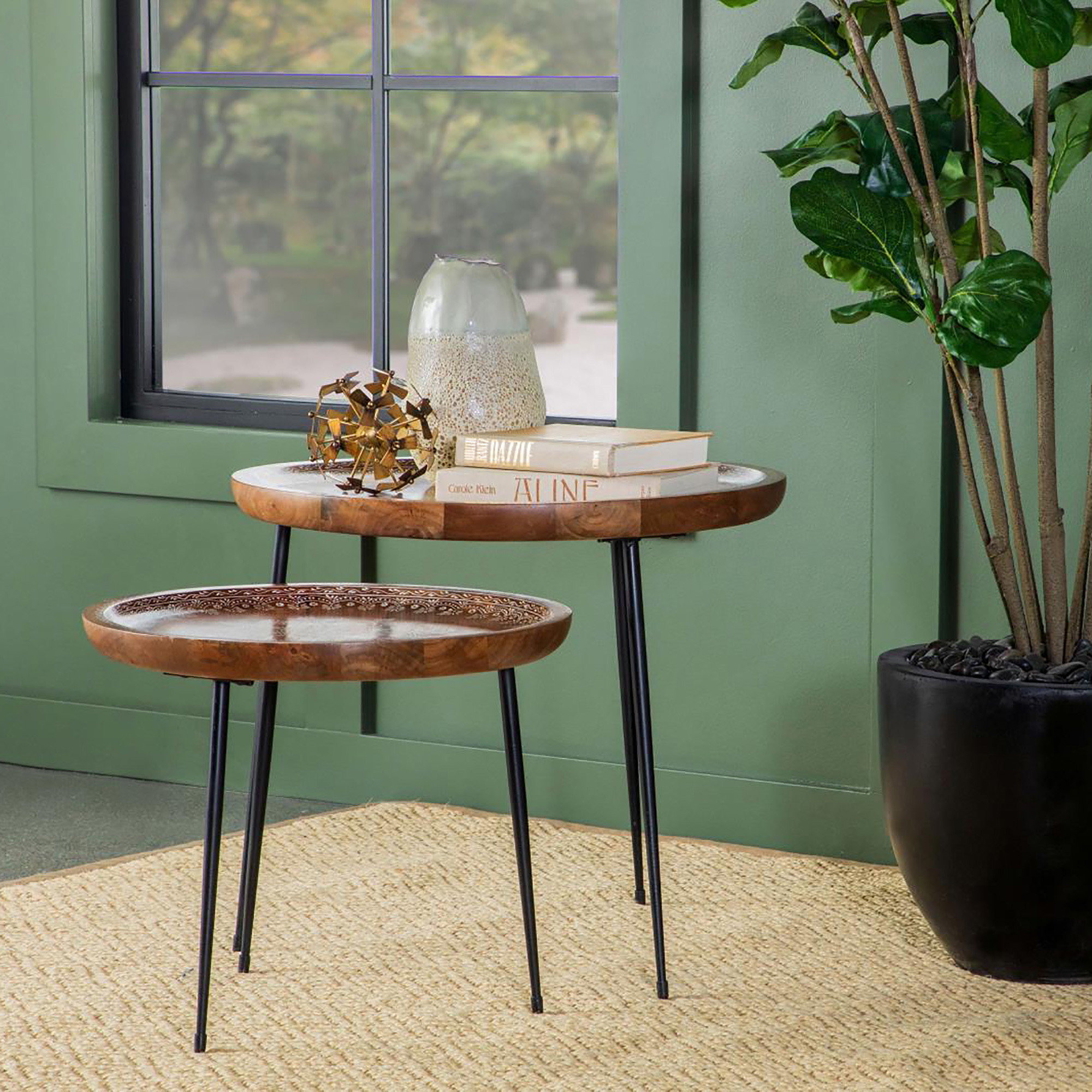 Bungalow Rose Modern 2-Piece Nesting Table Coffee Table - Wayfair Canada