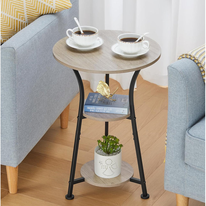 Ophelia & Co. Small Round Accent Table for Narrow Spaces - 3-Tier ...