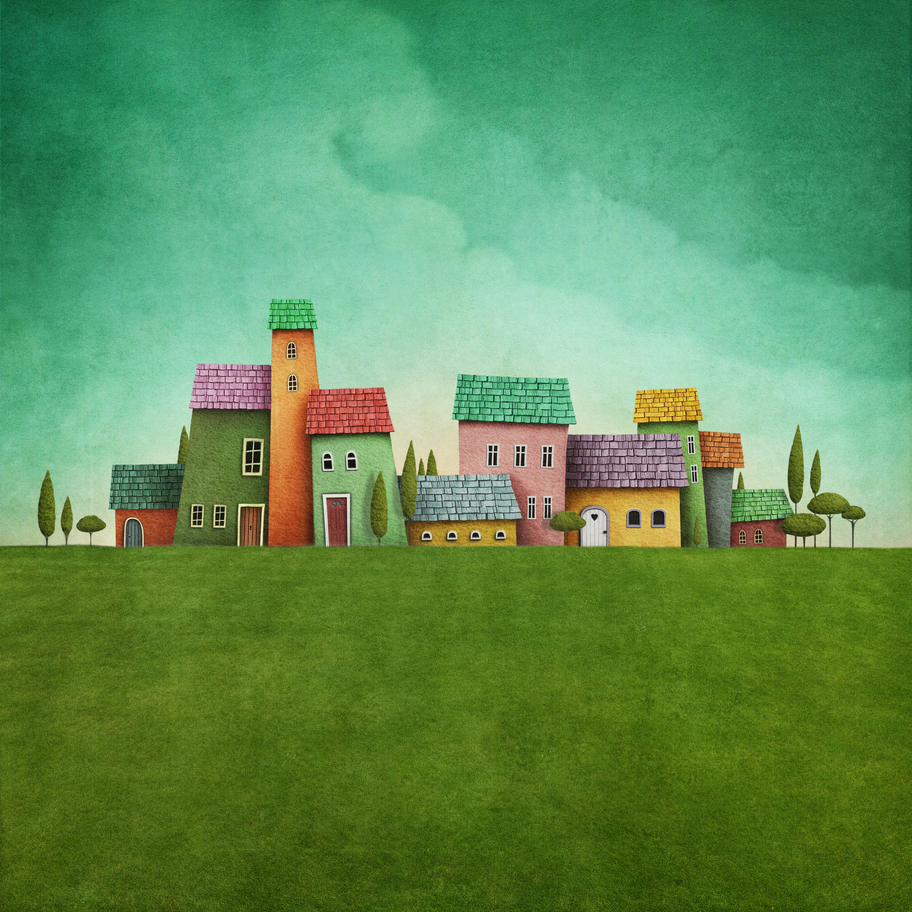 Harriet Bee Color Village by Ann_Mei - Wrapped Canvas Graphic Art | Wayfair