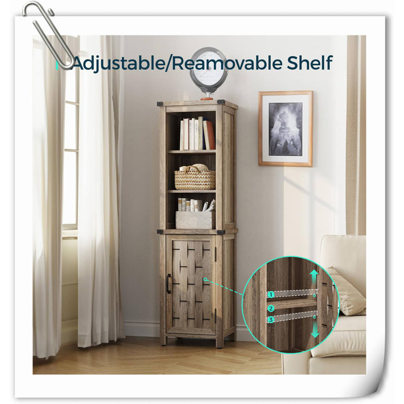 Millwood Pines Joshette Solid Wood Freestanding Linen Cabinet | Wayfair