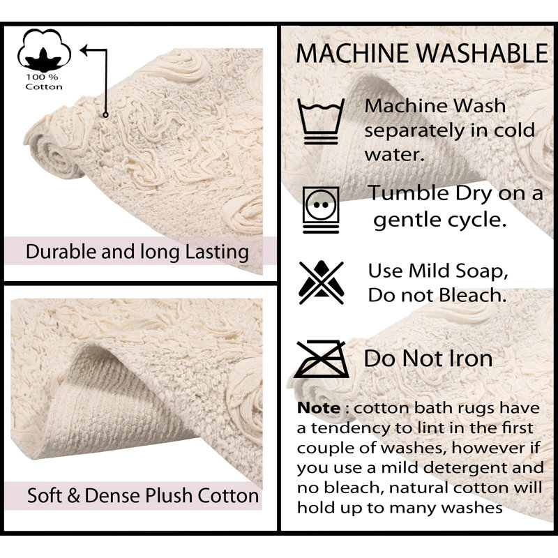 House of Hampton® Schoenberger 100% Cotton Contour Bath Mat 20"x20 ...