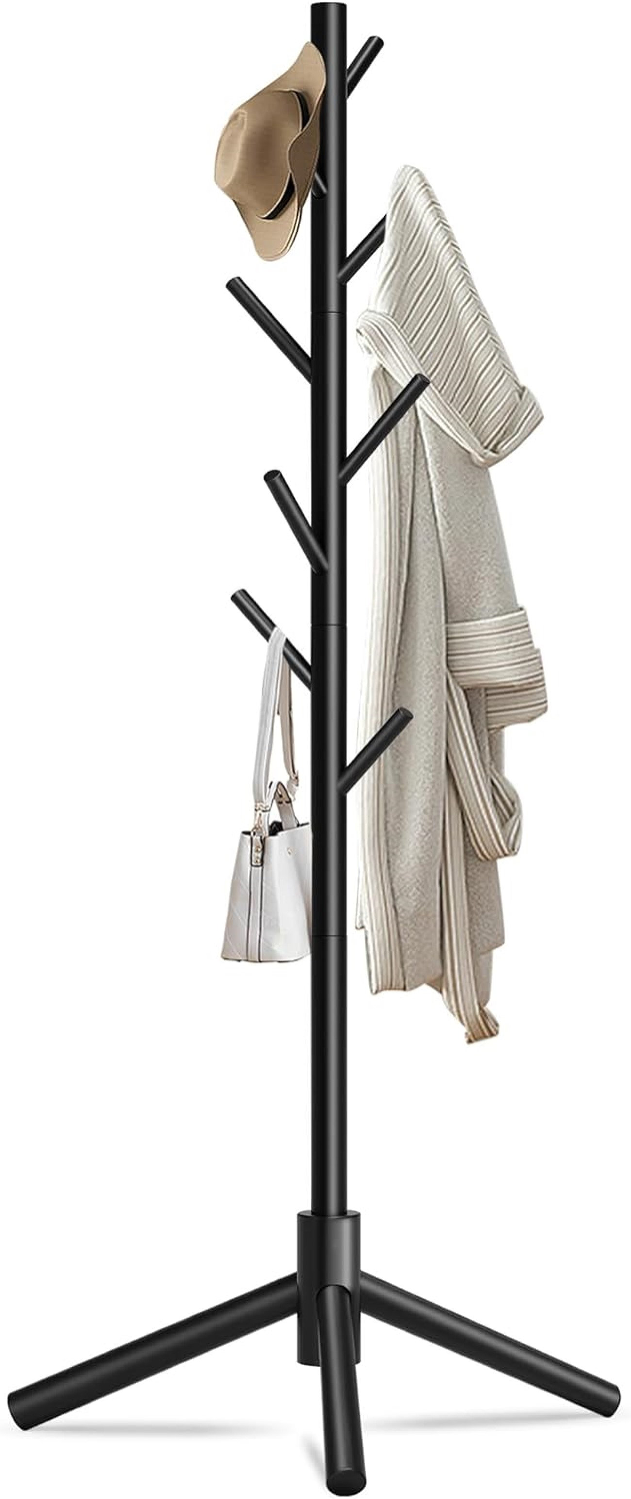 George Oliver Freestanding Coat Rack With Stable Triangular Base 8 ...