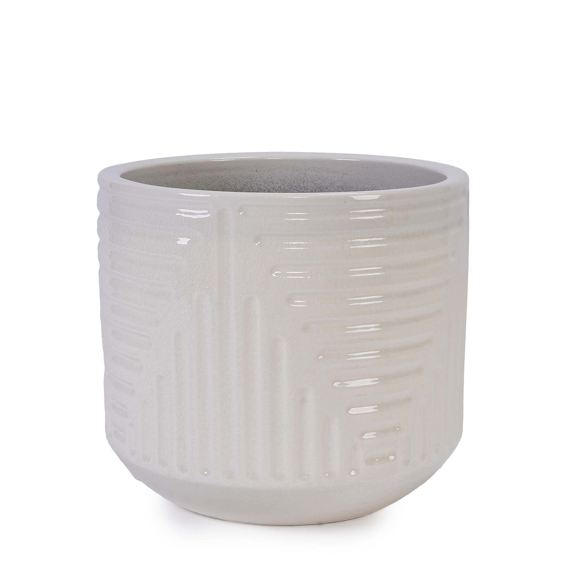 Latitude Run® Ceramic Flowerpot, Modern Planter for Patio, Garden ...