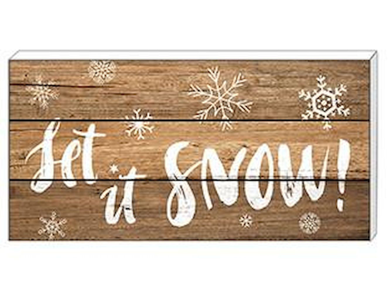 The Holiday Aisle® Let It Snow Vintage Block Sign Decorative Accent ...