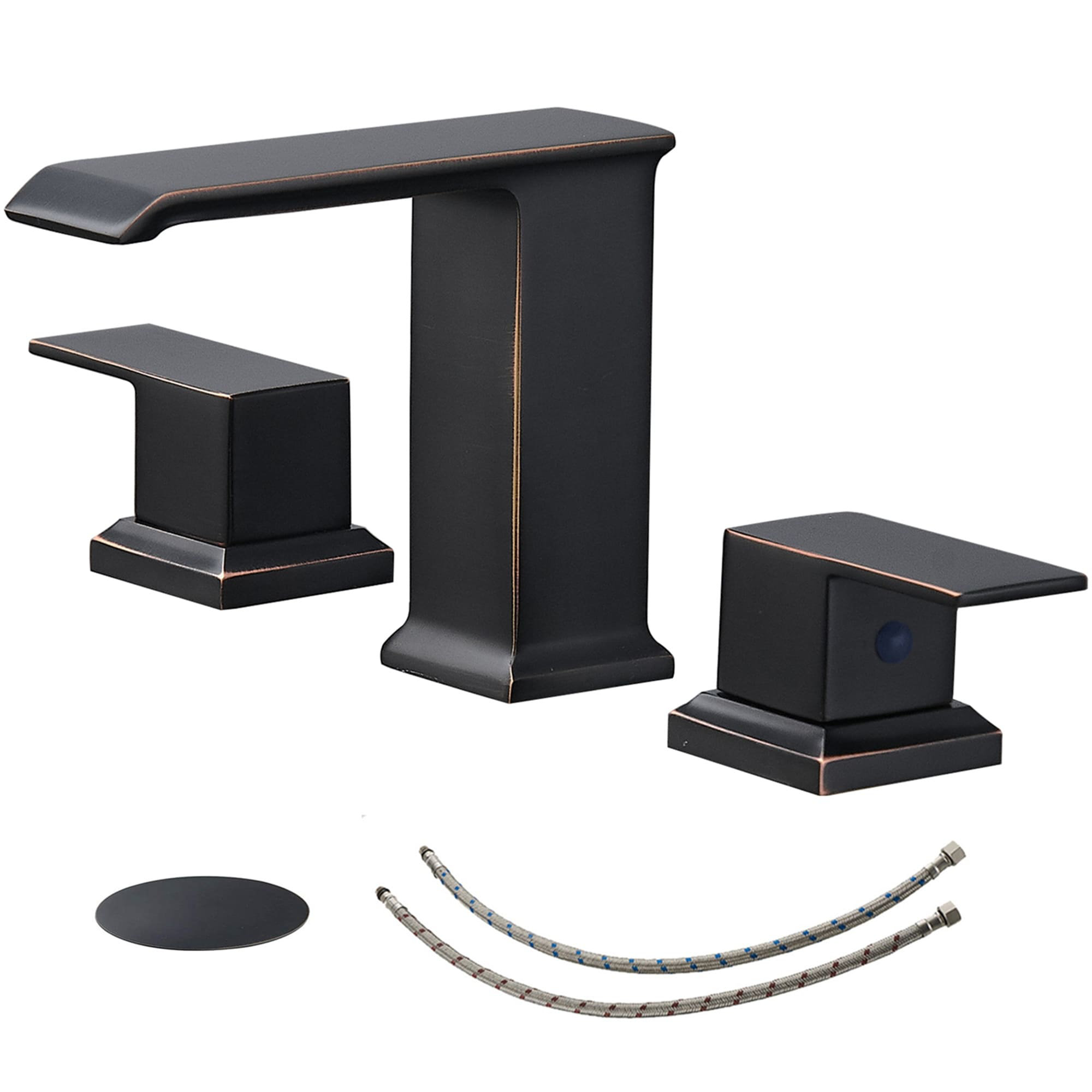 VIBRANTBATH Waterfall Widespread 3 Holes Bathroom Faucet With Pop Up ...