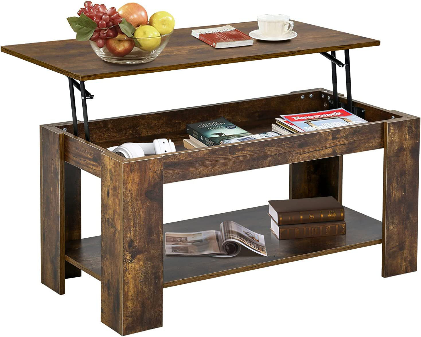 Millwood Pines Lift Top Coffee Table With Hidden Compartment And ...
