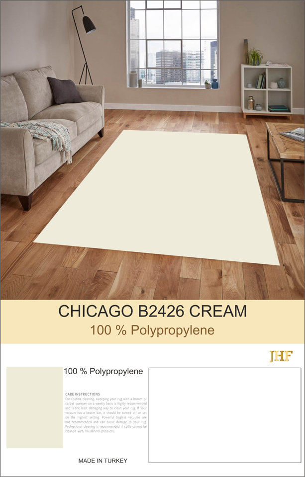 JENIN HOME FURNISHING CHICAGO RUG 0B2426 CREAM | Wayfair