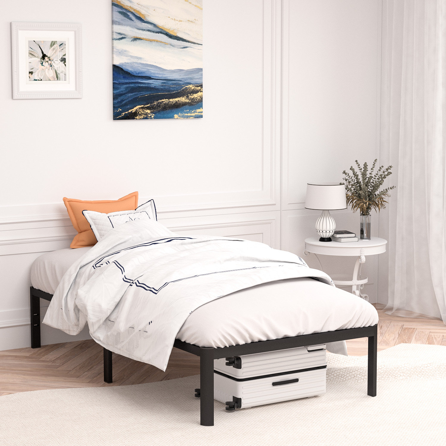 Alwyn Home Coatbridge 14'' Heavy Duty Bed Frame Metal Platform Bed No ...