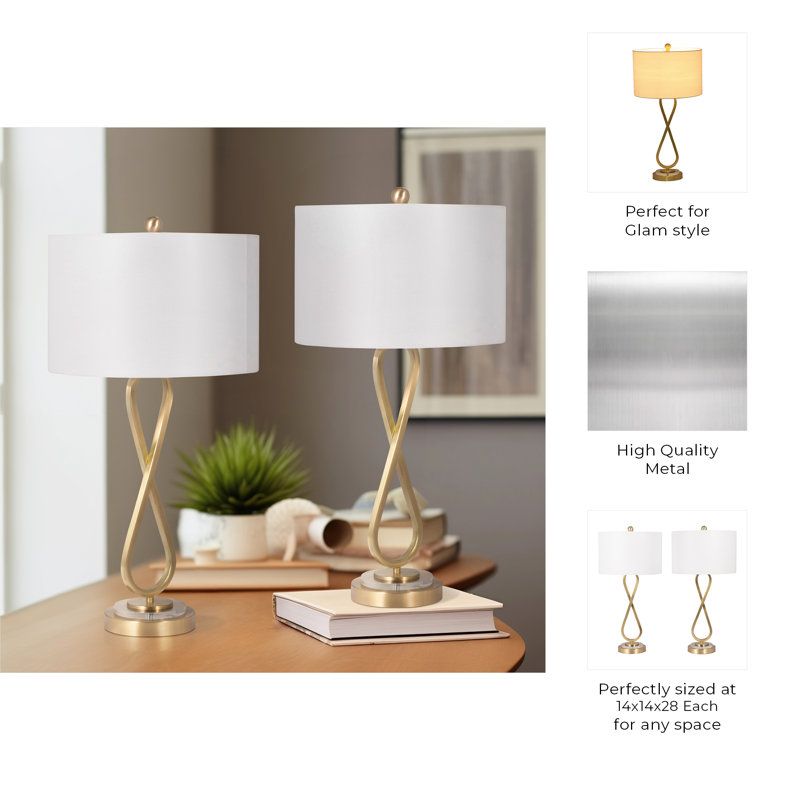 Willa Arlo™ Interiors Modern Glam Metal Set Of 2 28" Infinity Table ...