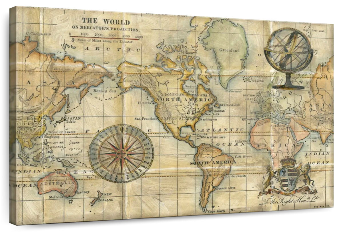 Elephant Stock Brown Antique World Map | Wayfair