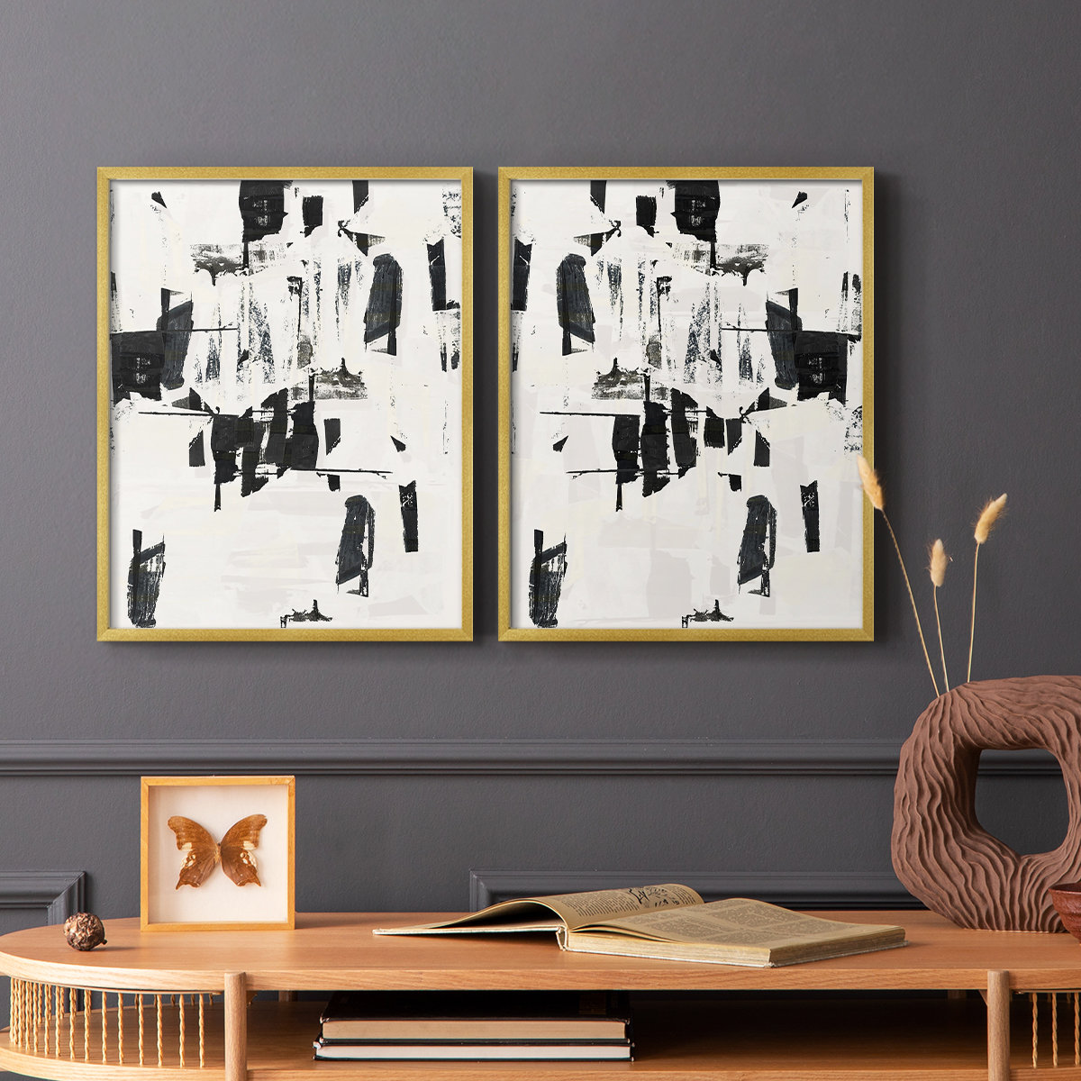 Ebern Designs Tiles & Texture Abstract Angles V-Premium Framed Print ...