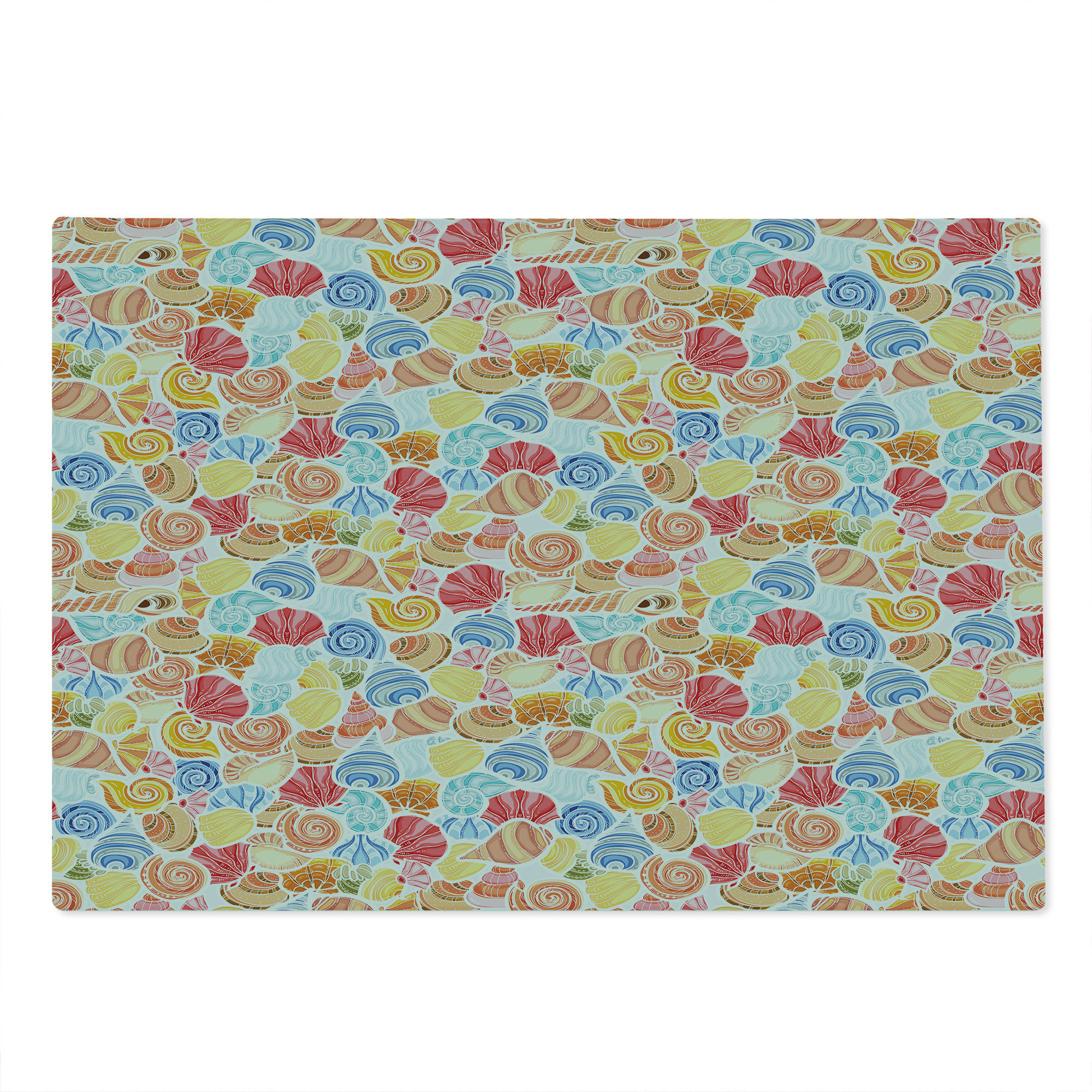 Ambesonne Scallop Cutting Board Large Size Colorful Sea Life Shells ...