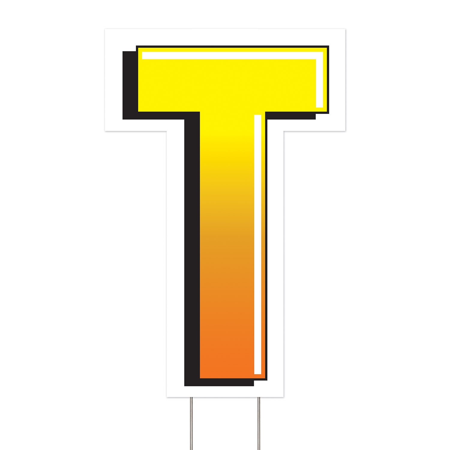 The Party Aisle™ Plastic "T" Yard Sign - 18" - Pack of 3 | Wayfair