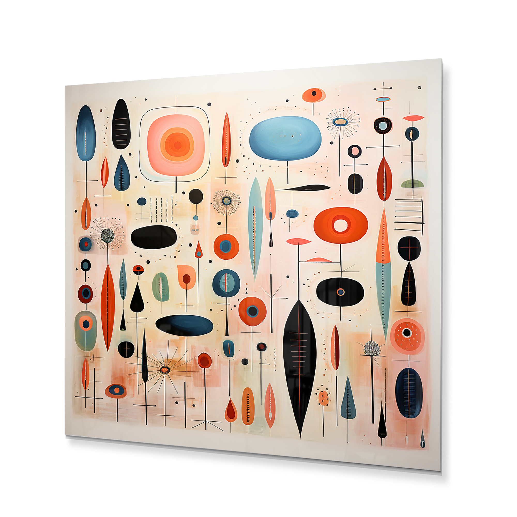 George Oliver Pink Blue Mid Century Whimsical Wonders II - Mid-century ...