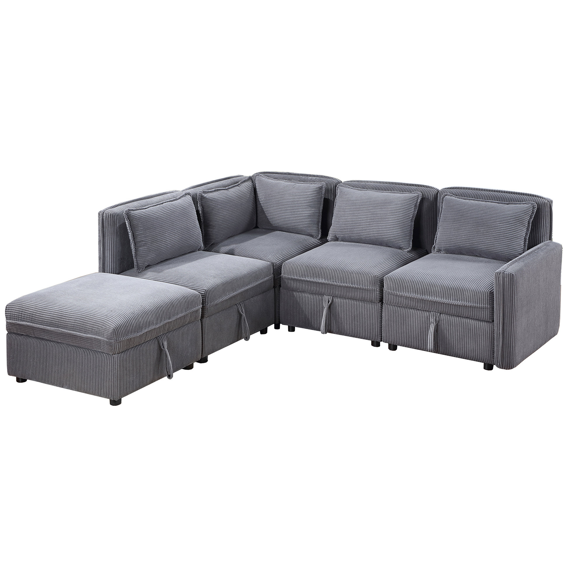 Latitude Run® Bruna Modular Free Combination 5 Seater Sofa with Storage ...