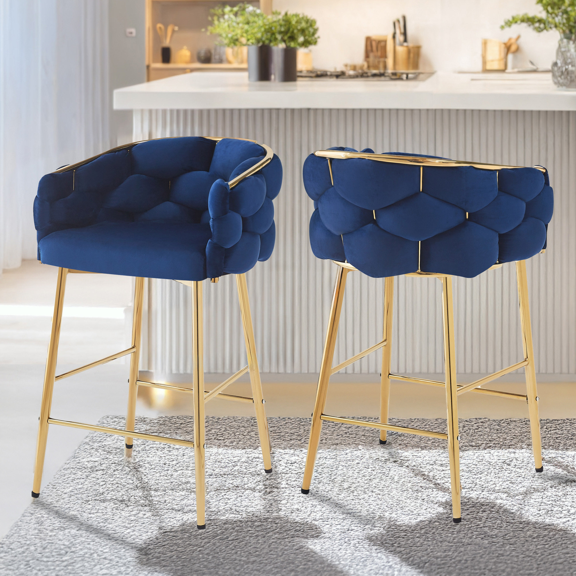 Everly Quinn Metal Frame Bar Stools Set of 2 | Wayfair