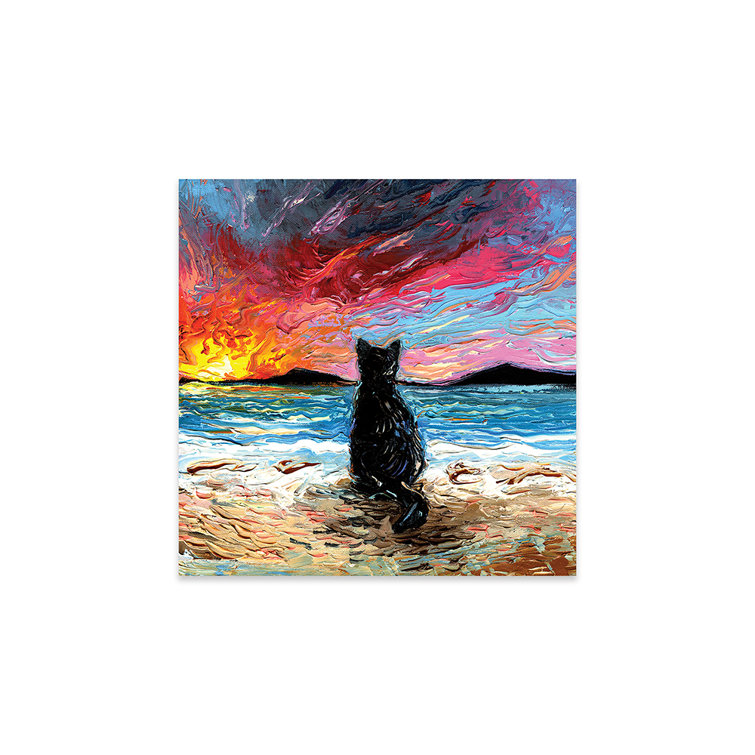 Red Barrel Studio® Beach Days - Black Cat by Aja Trier - No Frame ...