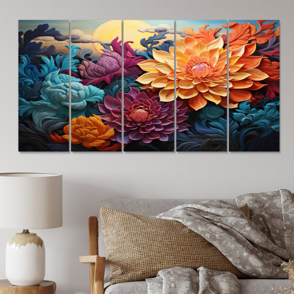 Winston Porter Sian Art Mandala Sky I On Canvas 5 Pieces Print | Wayfair