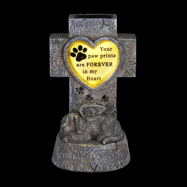 Exhart Solar Dog Memorial Cross Garden Marker, 6 X 5 X 9.5 Inches ...