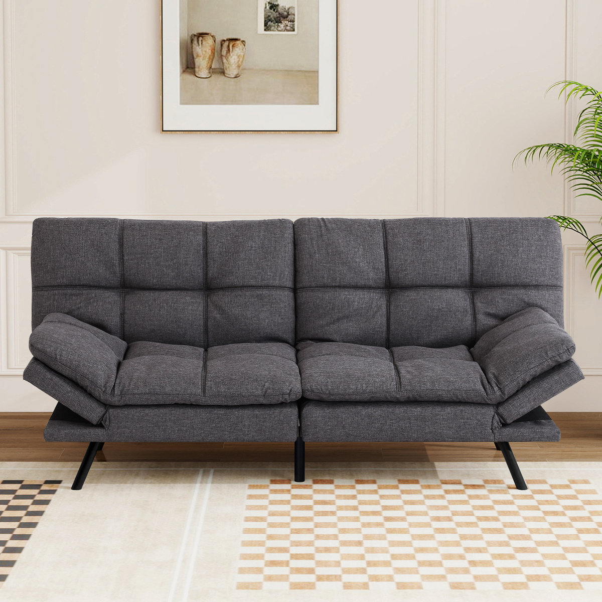 George Oliver Oppelo 71'' Upholstered Convertible Sofa, Twin Sleeper ...