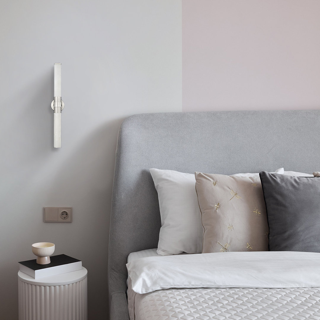 Orren Ellis 2-Light Natural Spanish Marble Wall Mounted Sconce With ...