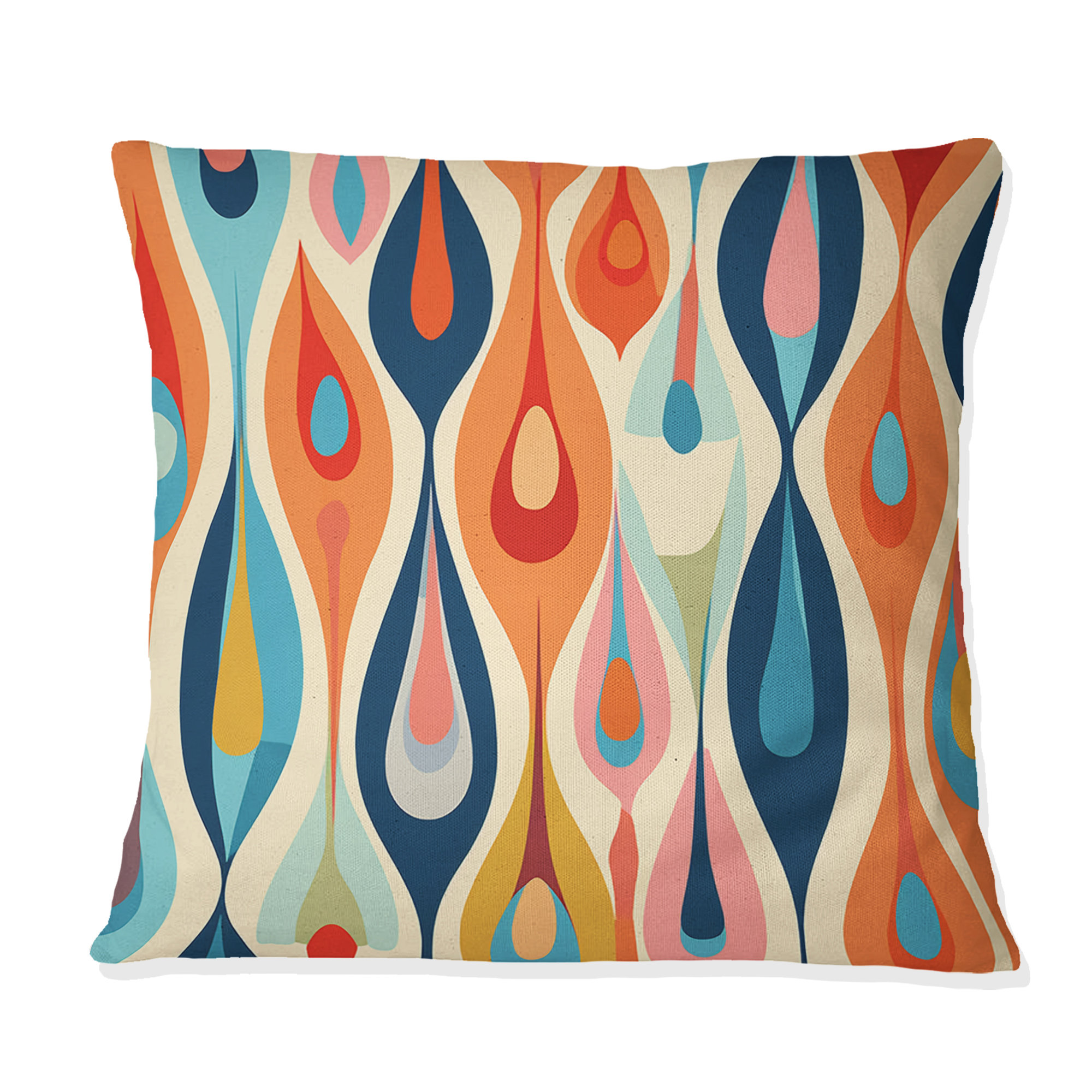 Design Art Retro Abstract Drops XI - Abstract Geometric Printed Throw ...