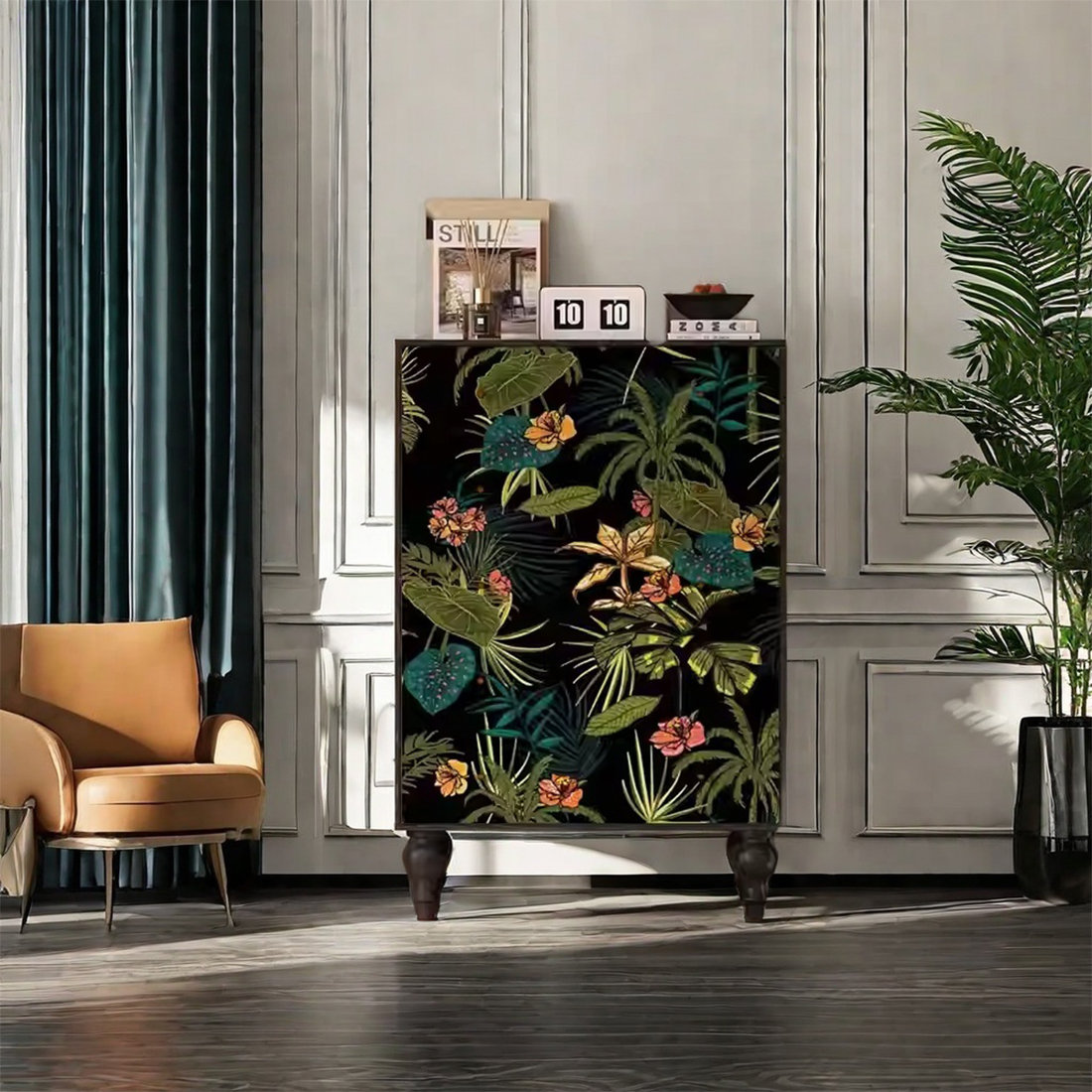 Ruthber Solutions Stylish Walnut Storage Cabinet with Ample Capacity ...