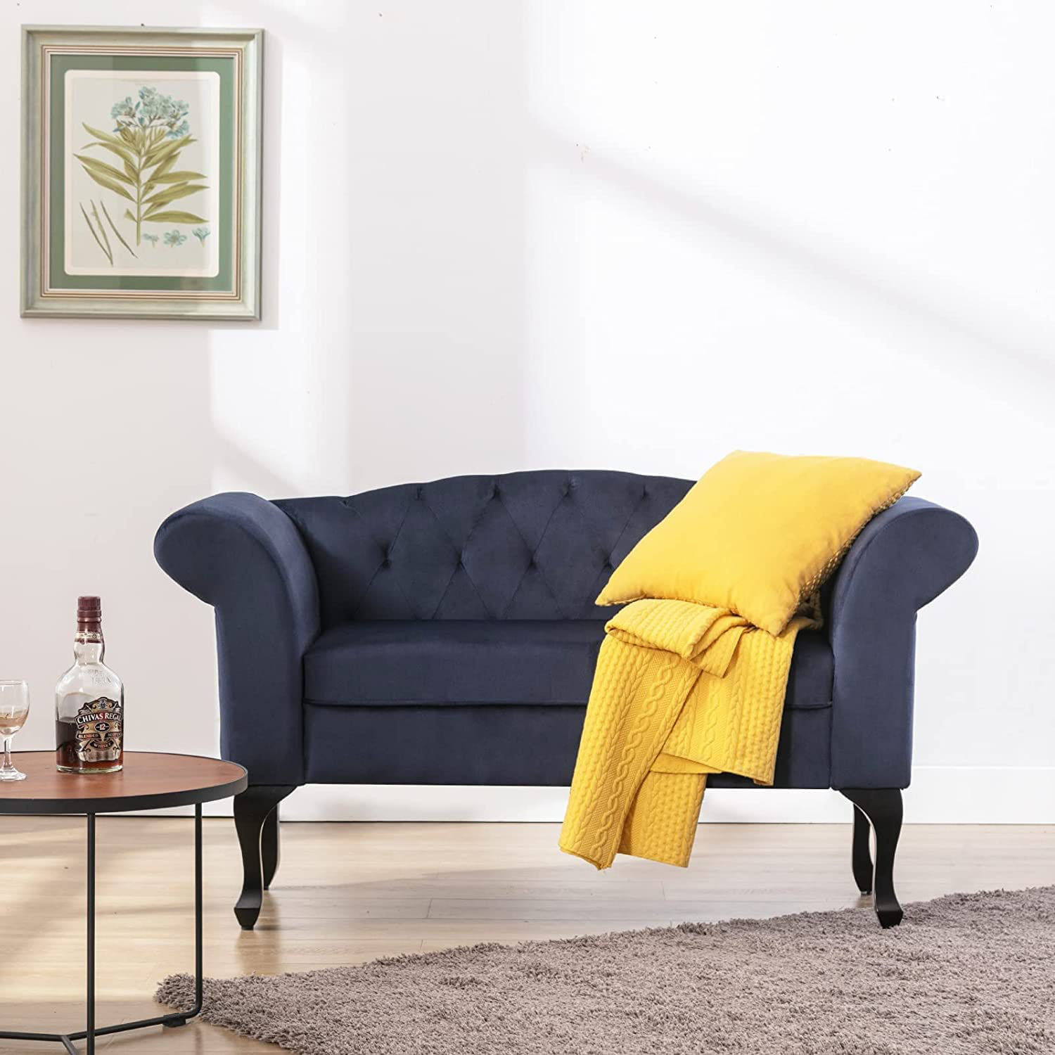 House of Hampton® Angelyca 53" Small Loveseat Sofa with Rolled Arms ...