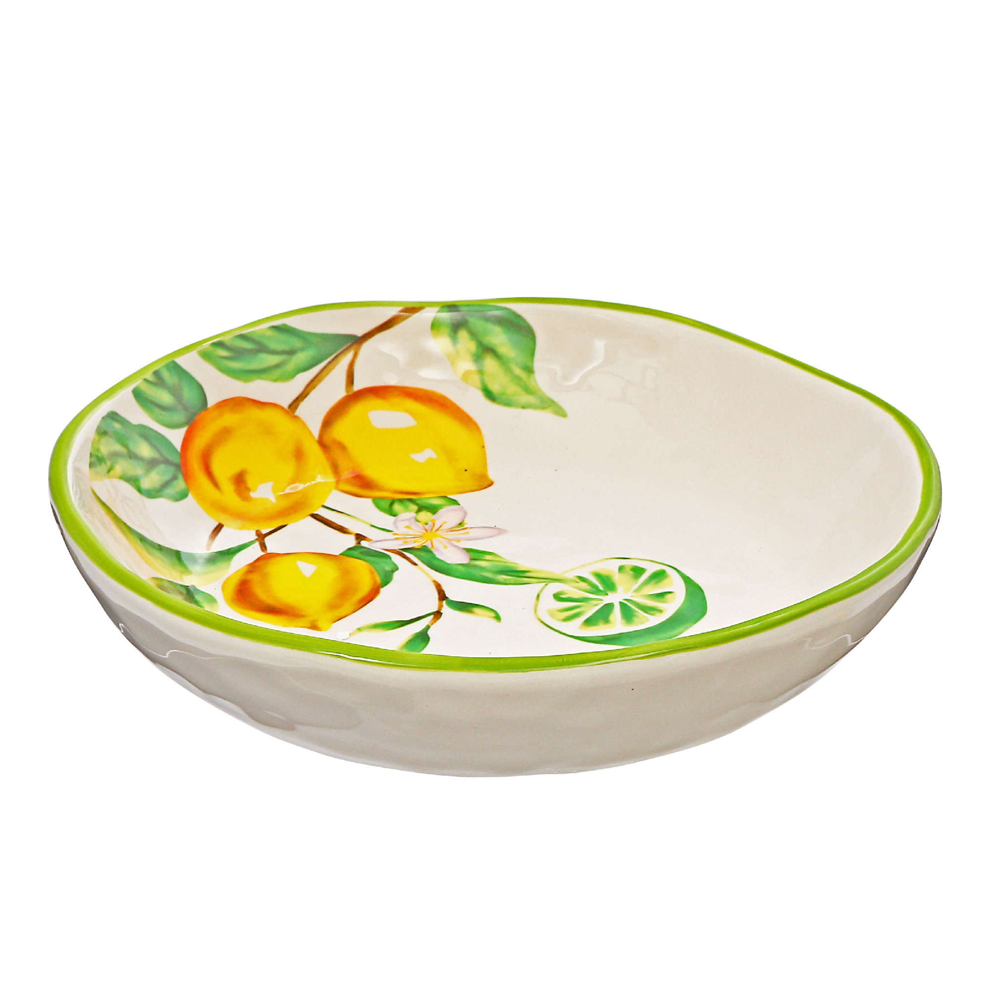 iH casadécor IH Casa Decor Ceramic Lemon Round Plate 8.35" - Set Of 2 ...