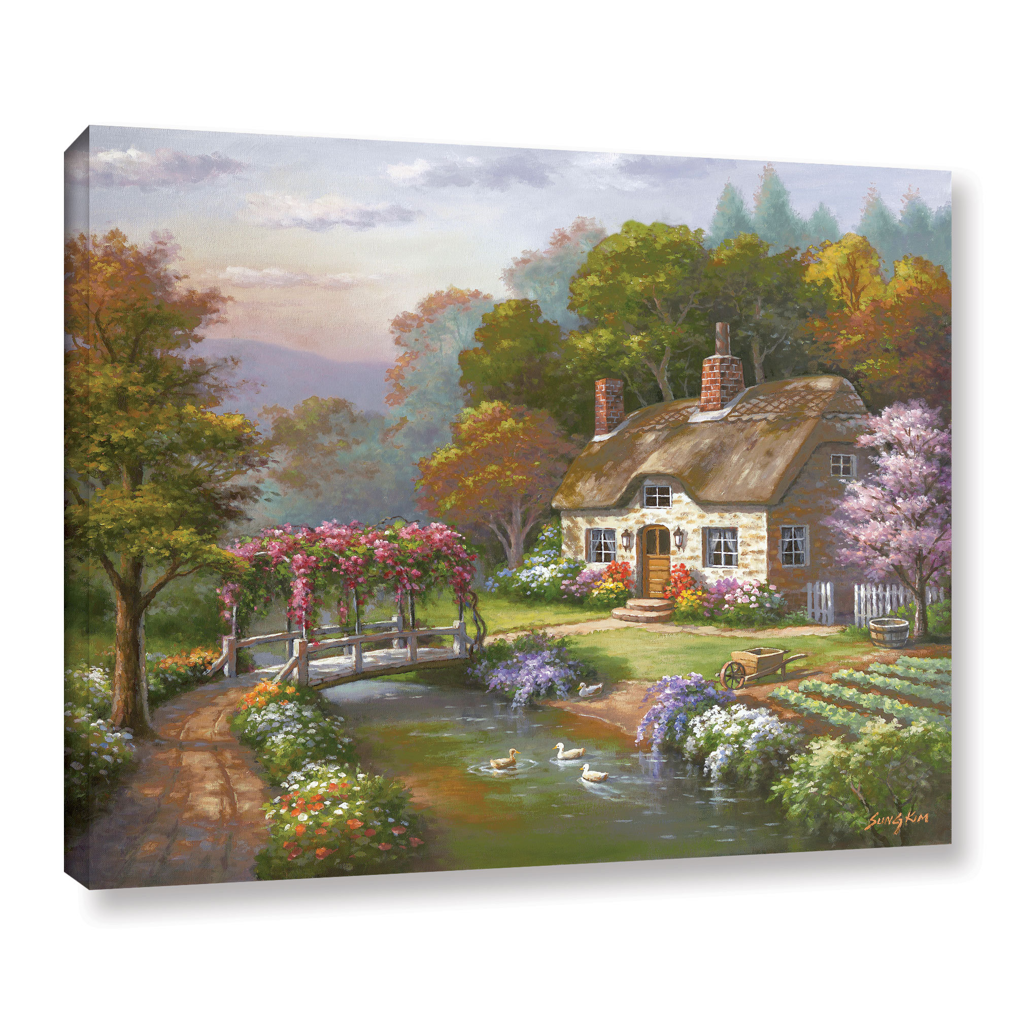 Winston Porter 'Rose Cottage' - Painting Print on Canvas & Reviews ...