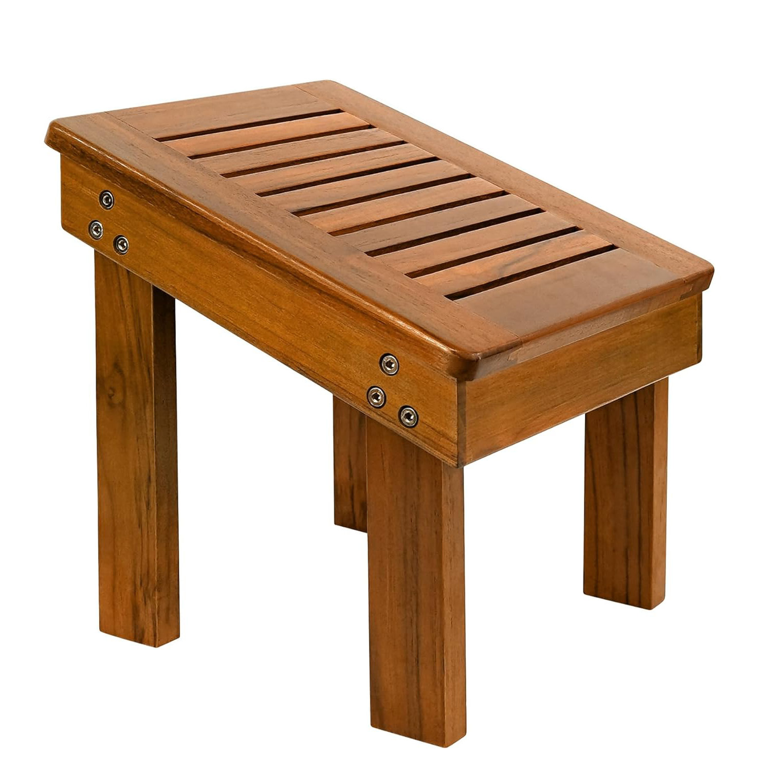 Loon Peak Teak Shower Stool, Shower Foot Rest for Inside Shower, Sturdy ...