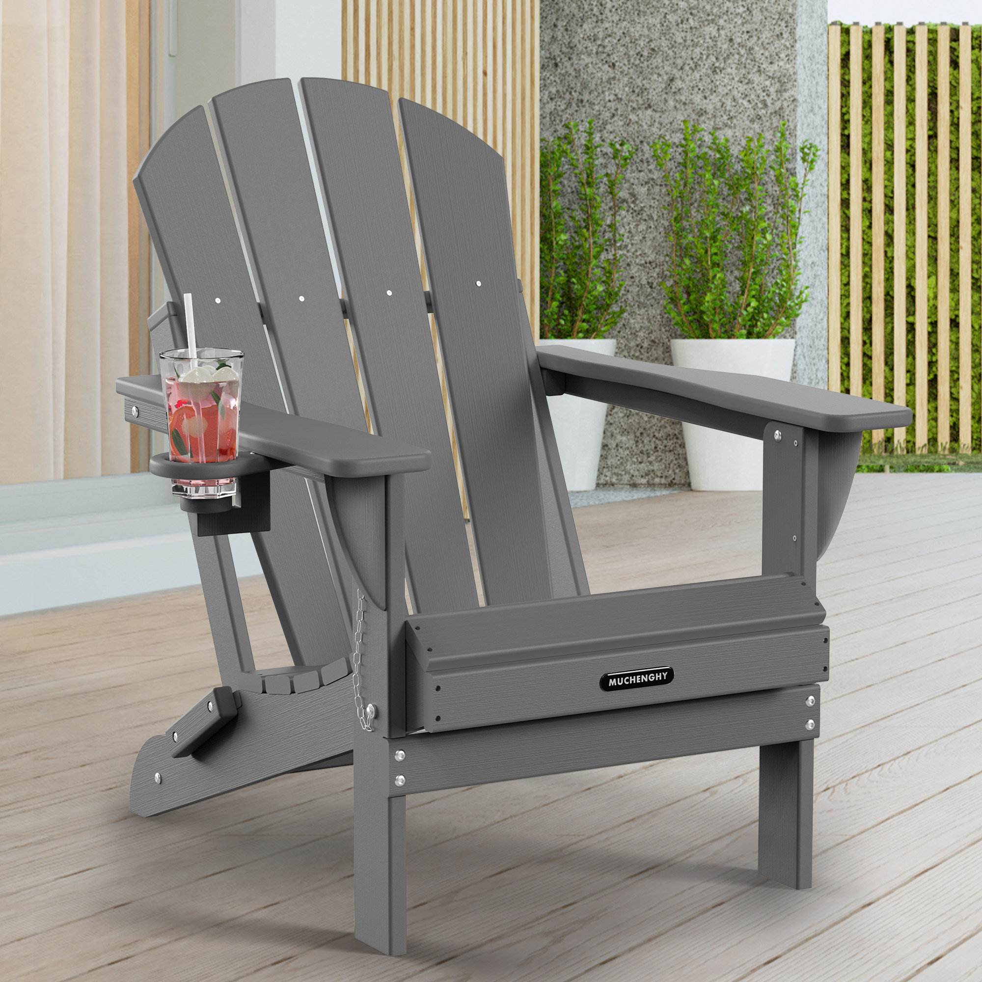 Beachcrest Home™ Hayfield Outdoor Adirondack Chair Weather-Resistant ...