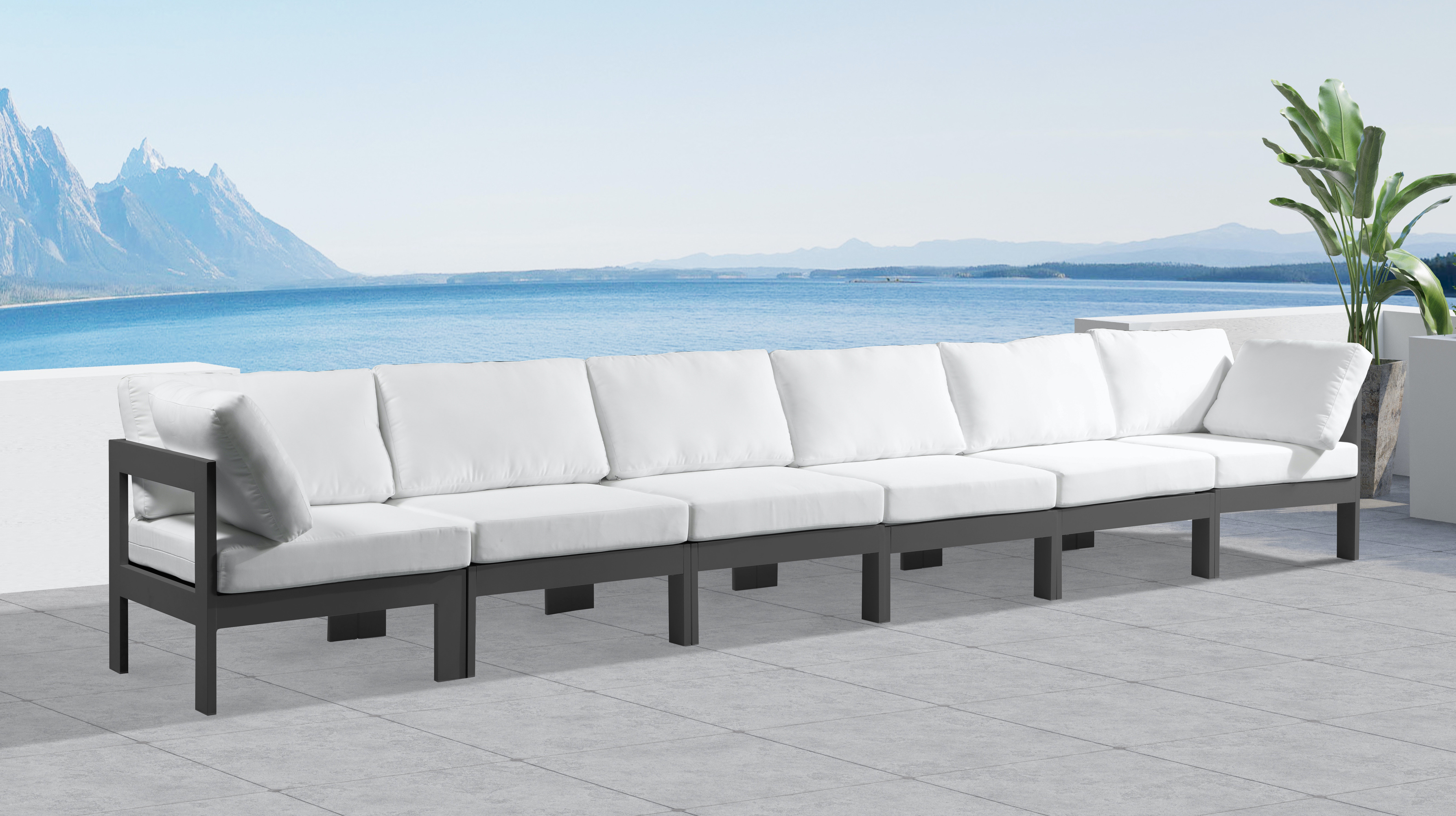 Ebern Designs Kylis 180" Wide Outdoor Patio Sofa with Cushions ...