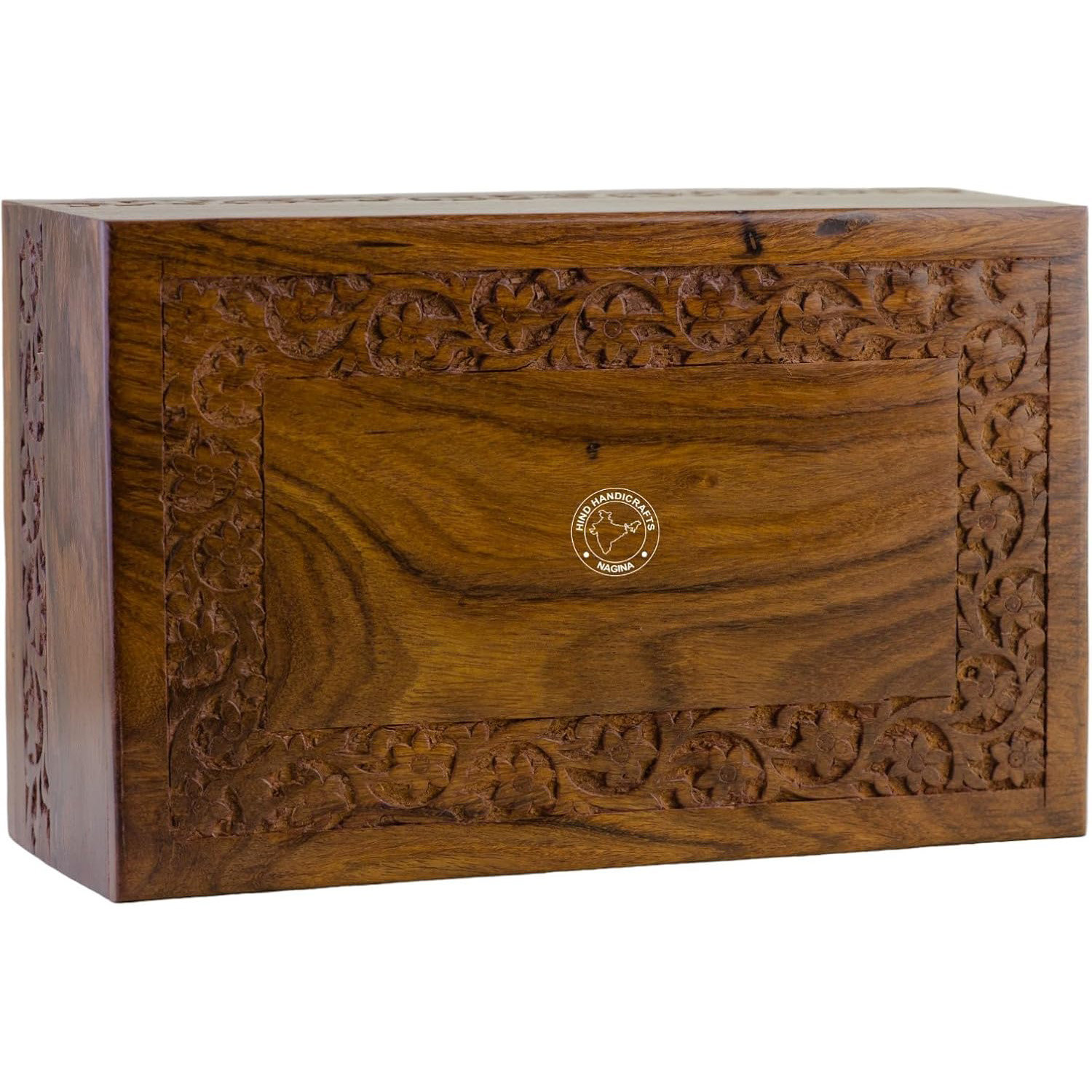 BINO Rosewood Borders Engraving Wooden Cremation Box/Urns For Human ...