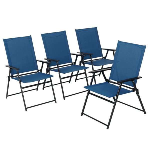 Red Barrel Studio® Claubert Fabric Patio Folding Chair Folding Chair ...