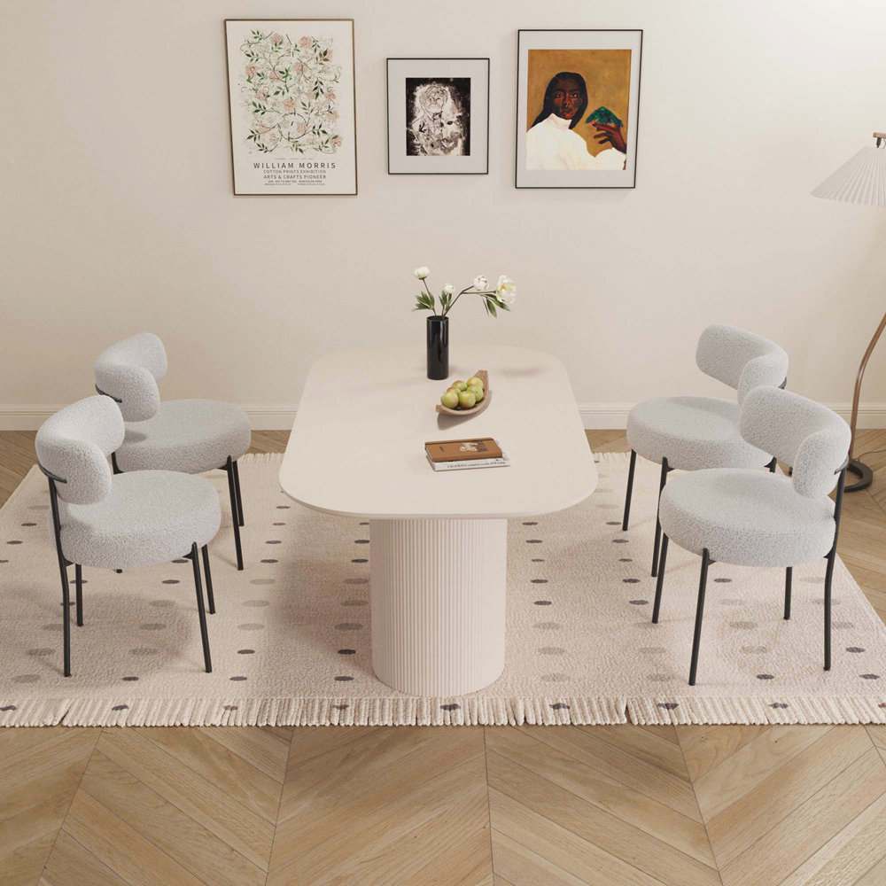 Corrigan Studio 63" medieval modern cream style MDF dining table and ...