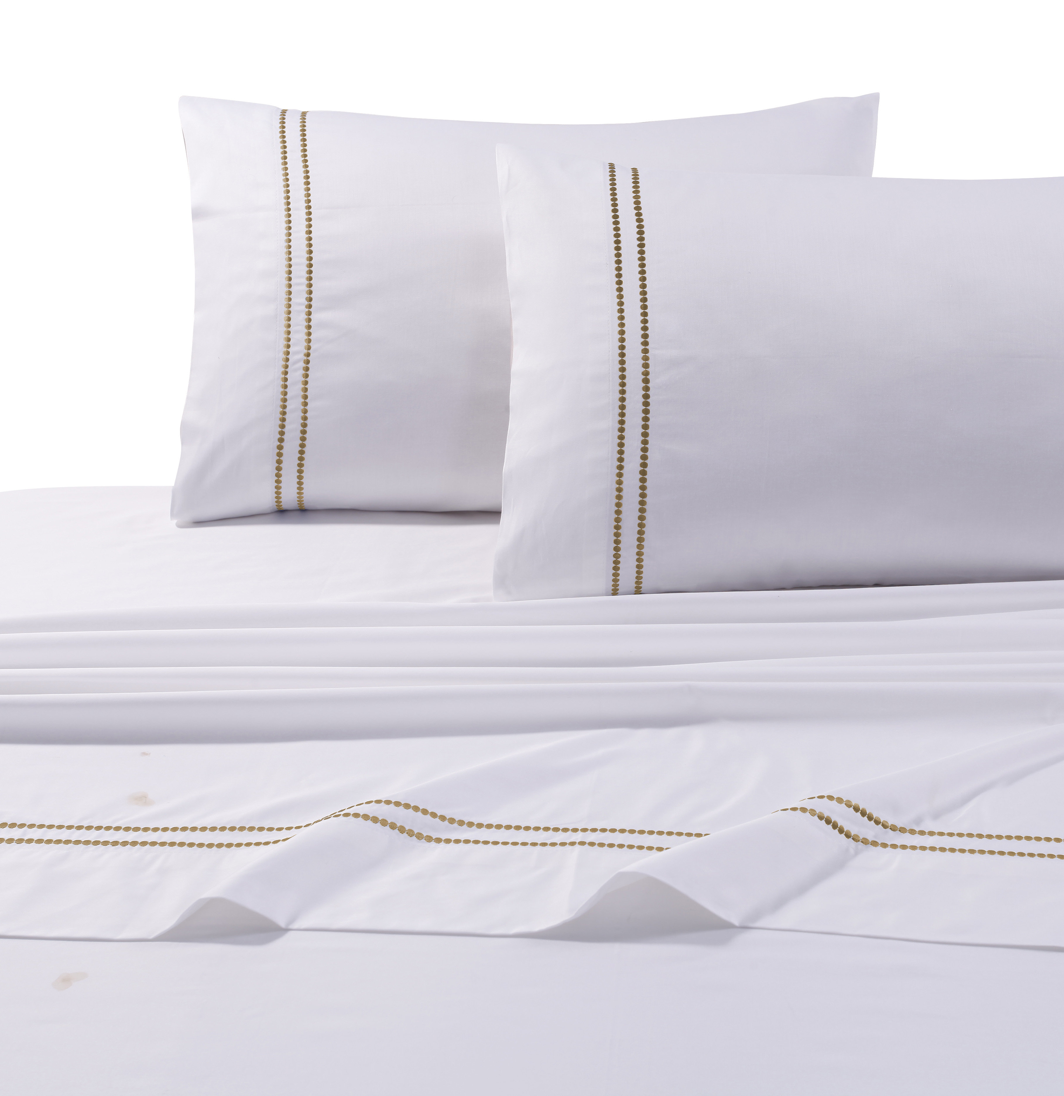 Tribeca Living Dot 400 Thread Count 100% Cotton Percale Sheet Set ...