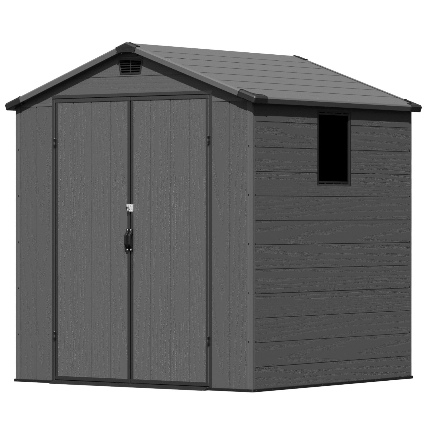 Patiowell 6 Ft. W X 6 Ft. D Resin Outdoor Storage Shed, Weather ...
