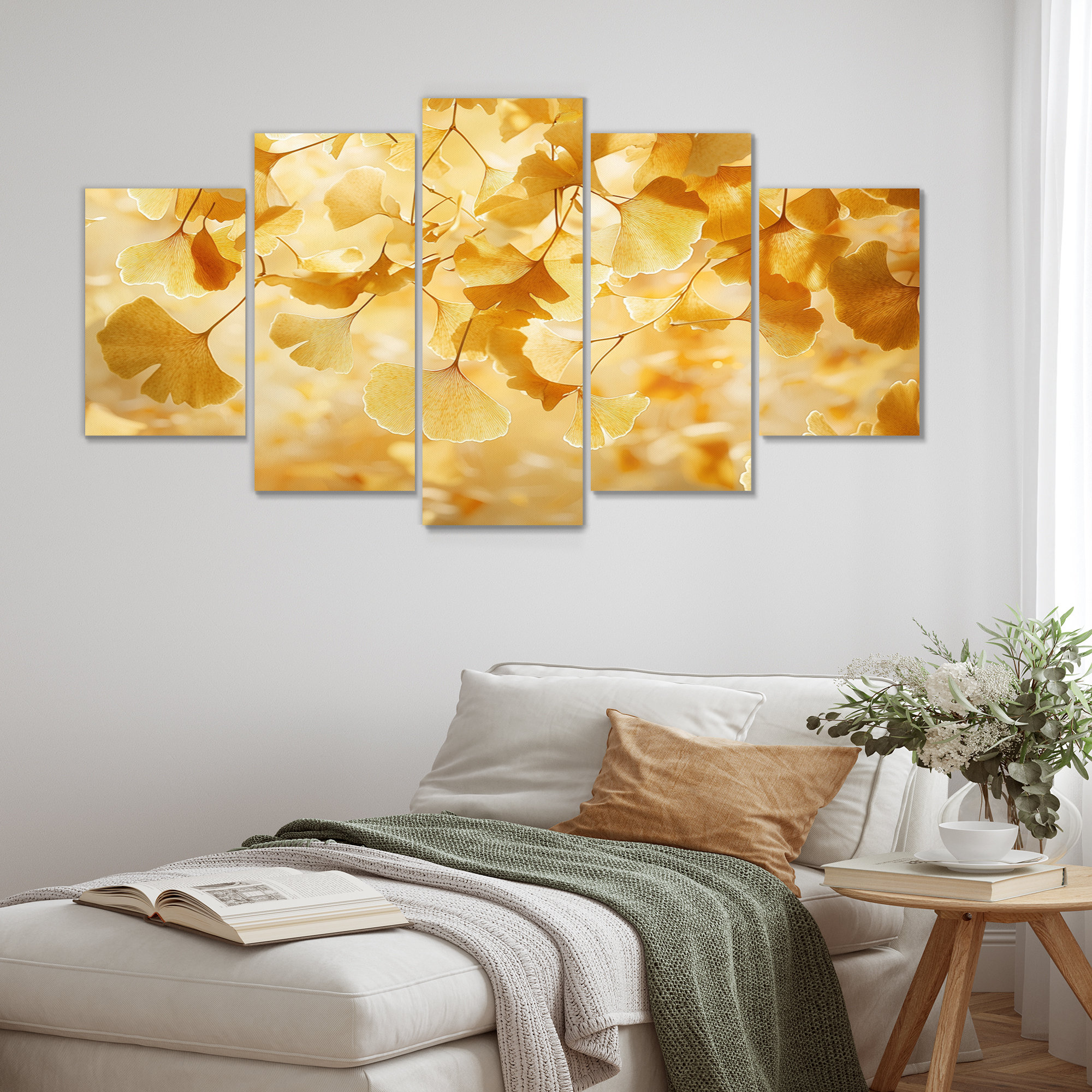 Mercer41 Golden Ginkgo Leaves Harmoy I - Ginkgo - Traditional Wall Art ...