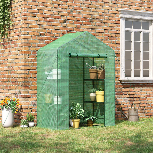 HomeViewto Outsunny Mini Walk-In Greenhouse Kit For Backyard Garden ...