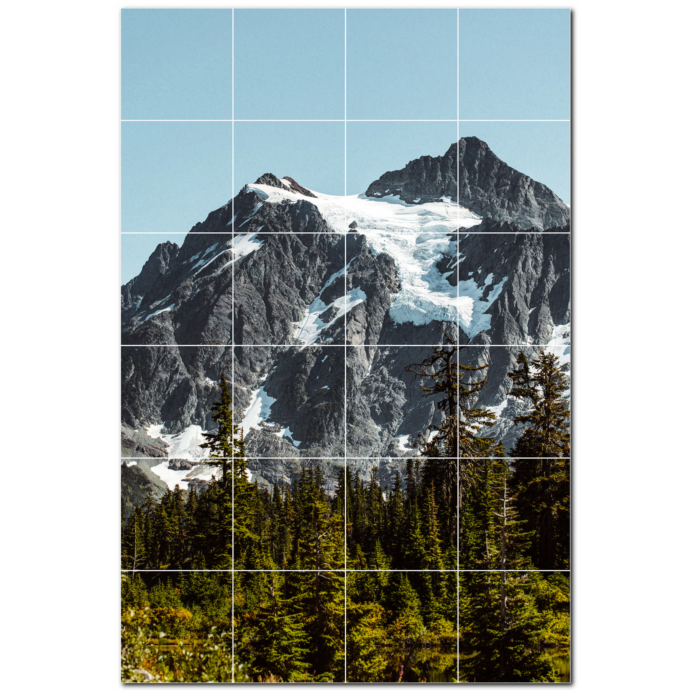Picture-Tiles.com 17" x 25.5" Ceramic Mountains Photo Decorative Mural ...