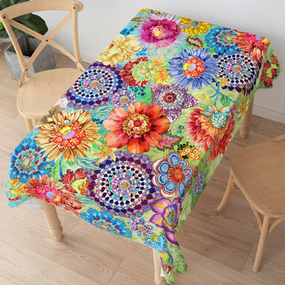 Bungalow Rose Lushana Rectangle Floral Cotton Tablecloth | Wayfair