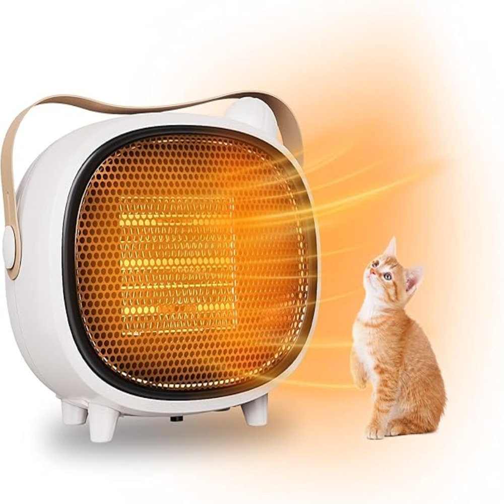 BUILTCO Mini Space Heater For Indoor Use, 1000W PTC Ceramic Electric ...