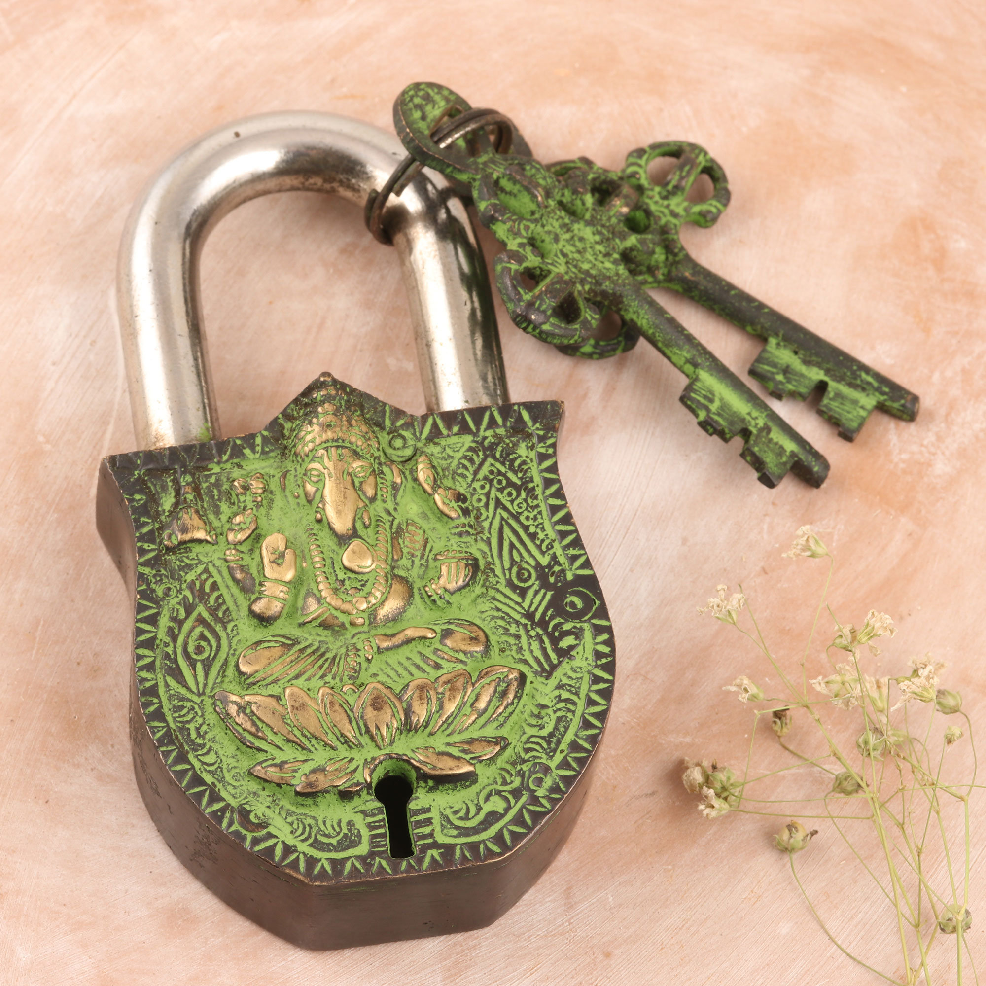 Bungalow Rose Felician Handmade Ganeshas Treasure Padlock | Wayfair